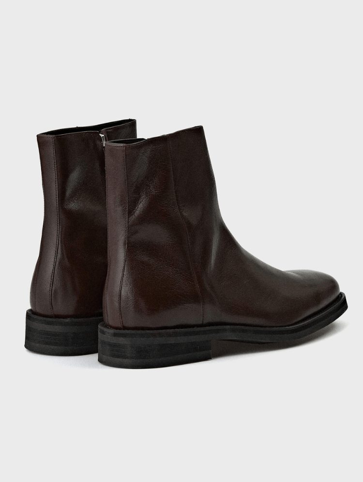 Square Toe Black Chelsea Zipper Boots | MARO | JOSEPHT.CA