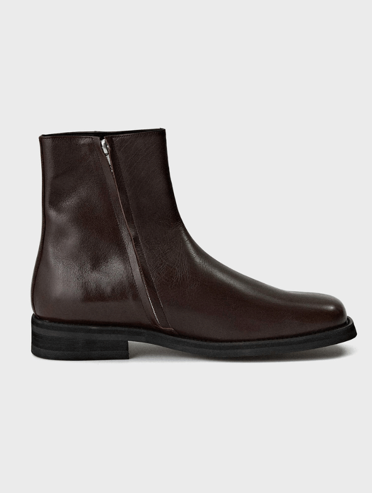 Square Toe Black Chelsea Zipper Boots | MARO | JOSEPHT.CA